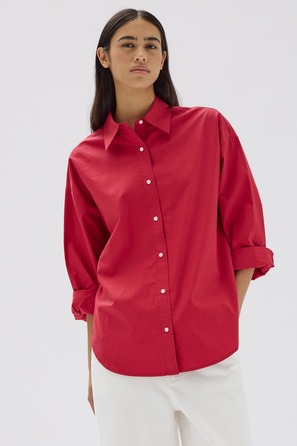 Maris Poplin Shirt - Dark Cherry – TenKu Collective